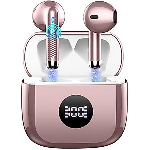 Wireless Earbuds, Bluetooth 5.3 Ear Buds LED Power Display Headphones Bass Stereo, Bluetooth Earbuds in-Ear Noise Cancelling Mic, 40H Playback Mini Case IP7 Waterproof Sports Earphones for Android iOS