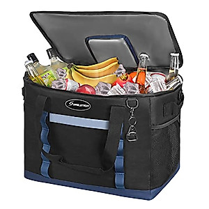 Maelstrom ICY Hollow Cooler Bag,75 Cans Collapsible Soft Sided Cooler,Extra Large Insulated Leakproof Lunch Cooler Bag,Portable for Grocery Shopping,Camping,Tailgating and Road Trips, G: 75 Can Black