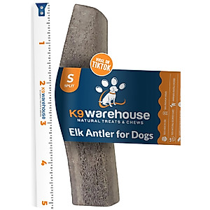 K9warehouse Split Antler for Dogs - Natural Dog Antlers for Aggressive Chewers - USA Sourced Elk Antlers for Dogs Small, Medium, Large - Healthy Elk Antlers for Teeth Cleaning & Chewing Pleasure