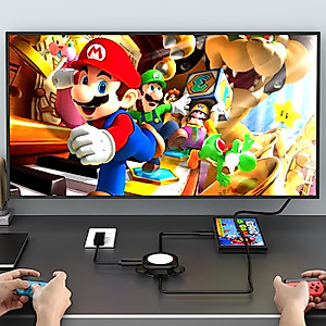 NADESSA Switch Dock for Nintendo Switch, Portable Switch TV Docking Station with HDMI USB 3.0 Port and USB C Charging, Compatible with Steam Deck MacBook Surface Samsung Phone… Black