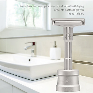 Travel Double Edge Safety Razor, River Lake RZ700 Long Handle Adjustable Classic Safety Shaver Razor (Razor with Protective Case and Stand)