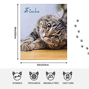 Gifts for Cat Lovers, Custom Cat Print Themed Blanket Personalized Photo Blanket for Pets, Cat Lovers Gift Ideas Soft Throw Blankets for Women Girls Christmas Birthday Gifts with Cute Cats 30x40 Inch