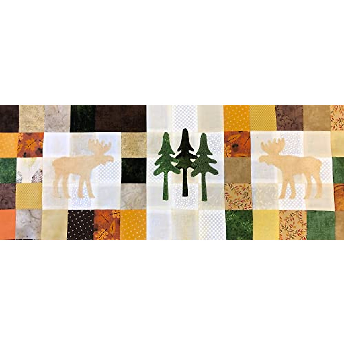 Autumn Table Runner Wall Hanging Kit - Fabric Charm Packs - 2.5-Inch Precut Fabric - Quilt Fabric - 100% Quilting Cotton - Quilting Fabrics - Cabin - Bear - Moose