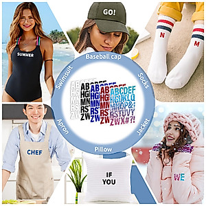 30 Sheets 930 Pieces Iron on Letters for Clothes 1.6 Inch Heat Transfer Letters with A-Z Iron on Vinyl Letters in 5 Colors PU Alphabet Adhesive Stickers for DIY Printing Craft Fabric T-Shirt Jersey