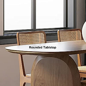 homary 70.9" Japandi Dining Table for 6, Modern Solid Wood Top Oval Table for Dining Room, Kitchen, Living Room