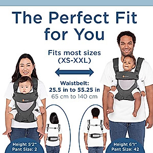 Ergobaby 360 All-Position Baby Carrier with Lumbar Support (12-45 Pounds), Carbon Grey, Cool Air Mesh