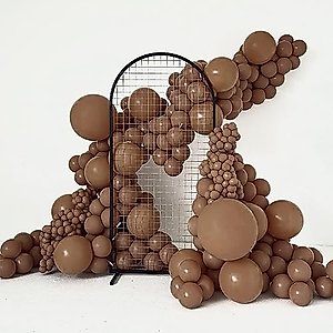 Brown Balloons Garland Arch Kit 105Pcs Different Sizes 18In 10In 5In Latex Pastel Coffee Khaki Matte Balloons Decorations for Baby Shower Teddy Bear Safari Jungle Themed Wild One 1st Birthday Wedding