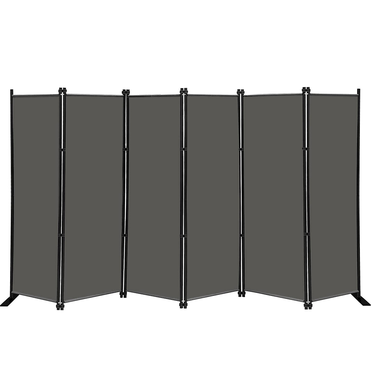 MAYOLIAH 6 Panel Folding Privacy Screen 9ft Wide, 6ft Tall Partition Room Divider Portable Office Walls Dividers Room Separator, Grey