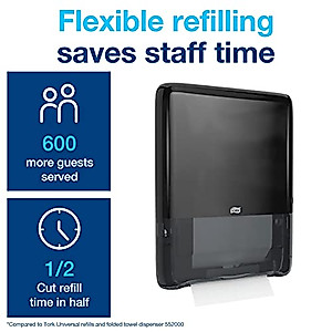 Tork PeakServe Mini Continuous Paper Hand Towel Dispenser Black H5, High-Capacity, Elevation Range, 552538