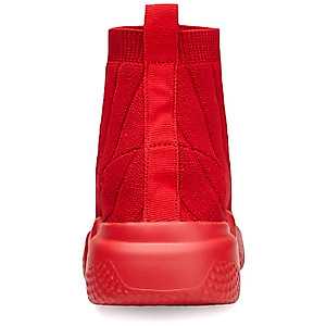 Santiro Women's Walking Tennis Shoes Breathable High Top Sock Sneakers Casual Sports Shoes Lightweight Knit Athletic Shoes All Red 8 US