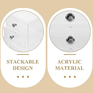 Cabilock Drawer Storage Box Box make up drawer desktop drawers organizer desktop storage box with drawer cosmetic display case Acrylic Storage rack jewelry trash box drawers Facial mask