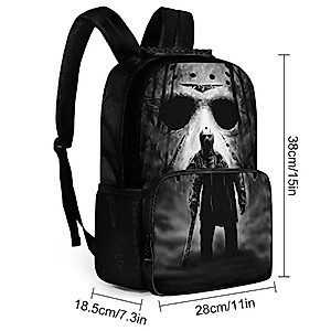 Halloween Horror Movies Backpack for Boys Girls Backpack Laptop Durable Waterproof Bookbag for Teens