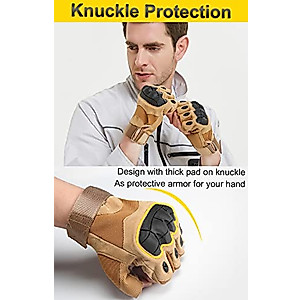 SUJAYU Tactical Gloves for Men, Fingerless Gloves Men for Airsoft Gun, Survival Gloves Combat Gloves Airsoft Gloves Driving Gloves Men Motorcycle Gloves for Men (Black, Large)