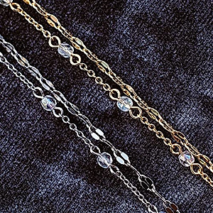 Pura Vida Anklet 9" Silver Opal Bead Combo Beaded Anklet - Ankle Bracelets for Women with Glass Beads - Silver Anklets for Women, Cute Anklets for Teen Girls, Boho Jewelry for Women - 1" Extender