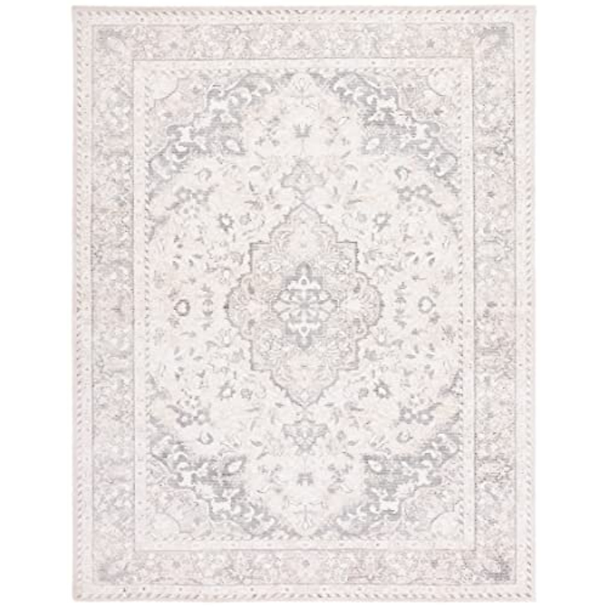 Safavieh Restoration Vintage Collection 8' x 10' Grey/Ivory RVT707F Handmade Distressed Wool & Viscose Area Rug
