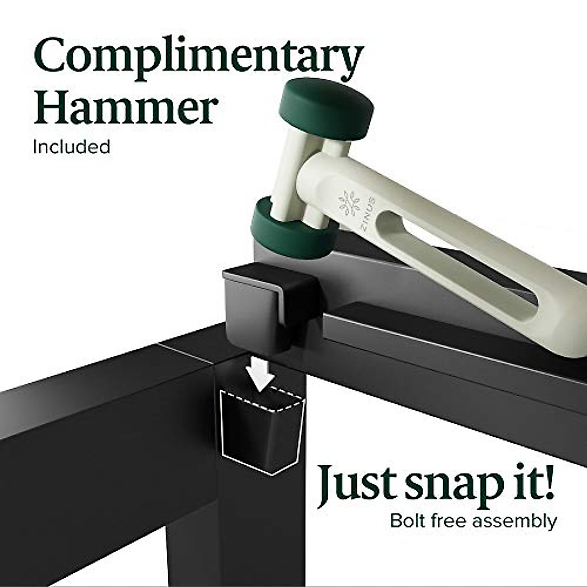 ZINUS GOOD DESIGN Award Winner Justina Metal Mattress Foundation / 16 Inch Platform Bed / No Box Spring Needed, Queen