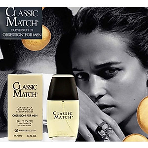 Parfums Belcam Classic Match for Men, Inspired by Designer Eau de Toilette Spray, 2.5 Fl Oz