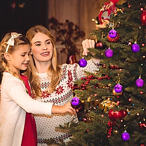 Youmymine 24PCS Christmas Xmas Tree Ball Festival Decoration Bauble Hanging Home Party Ornament Decor 30mm (Pink, One Size)