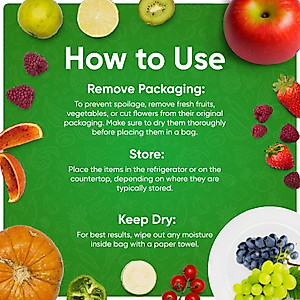 Reusable Vegetable Produce Bags by Produce Pouch – Keeps Fruit, Vegetable, Herbs Fresh Longer, Prevent Food Waste - BPA and Lead-Free Produce Saver Storage Green Bag - Set Of 30 w/Twist-Ties