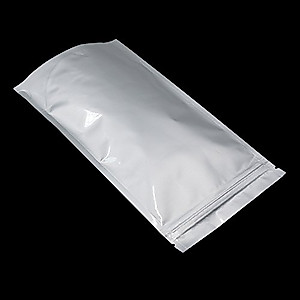 100 Pieces Small Silver Pure Aluminum Foil Stand Up for Zip Mylar Bags Lock Long Term Food Storage Resealable Zipper Lock Bag Heat Seal Airtight Packaging Pouch 3.5x5.1 inch
