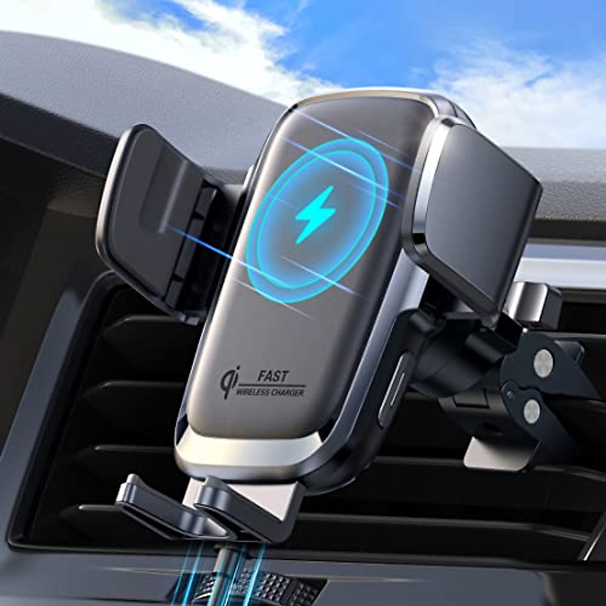 [Upgraded Version] Wireless Car Charger, 15W Qi Smart Fast Charging, JOYROOM Car Phone Holder Mount Wireless Charging, Auto-Clamping Charging Cell Phone Mount for iPhone, Samsung, Galaxy, LG, Google