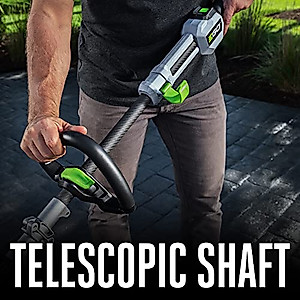 EGO Power+ ST1623T 16-Inch 56-Volt Lithium-Ion Cordless POWERLOAD™ with LINE IQ™ Telescopic Carbon Fiber Straight Shaft String Trimmer, 4.0Ah Battery and Charger Included