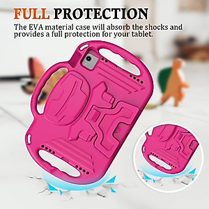 eTopxizu Kids Case for iPad Air 5th Generation 2022/iPad Air 4th Generation 2020, 10.9" iPad Air 5/4 Shockproof Handle Stand Case with Shoulder Strap for iPad Air 5th/4th Gen 10.9/Pro 11, Rose Pink