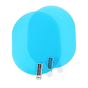 X AUTOHAUX 2pcs Oval Car Rearview Mirror Nano Film Anti Rain Waterproof Side Window Clear Protective Sticker 130mm x 95mm