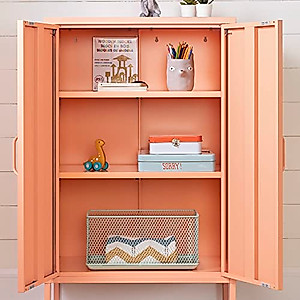 South Shore Crea Metal 2-Door Accent Cabinet, Orange