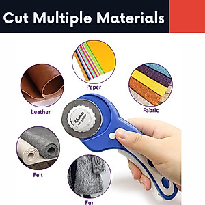 Kingsource SKS-7 Titanium Coated 10 Packs 45mm Pack Rotary Cutter Blades Replacement for Fits Olfa, Fiskar, Martelli, Truecut Cutter Patchwork Tool, Perfect for Cuts Fabric, Sewing, Leather and Paper