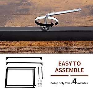 Computer Desk,39/47 inches Home Office Desk Writing Study Table Modern Simple Style PC Desk with Metal Frame (Brown, 39 inch)