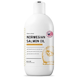 Norwegian Salmon Oil for Dogs - 8 oz of Fish Oil for Dogs Skin and Coat - Contains Omega 3 Fatty Acids - Made in The USA