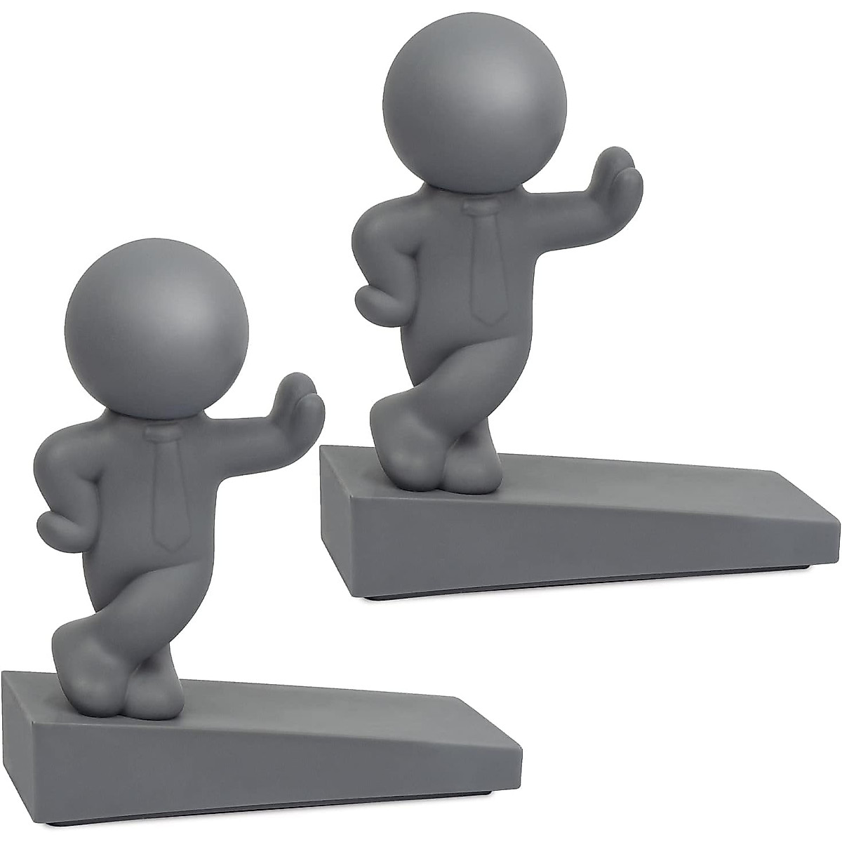 Omoojee Decorative Door Stopper, 2 Pack, Effective to Hold Your Door Open,Cute Door Wedge for Home and Office, Gray(Patented)