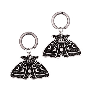 Sacina Goth Luna Moth Earrings, Butterfly Earrings, Goth Earrings, Halloween Earrings, Halloween Christmas Jewelry Gift For Women