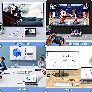 Docking Station for MacBook Pro Air, USB C Docking Station Dual Monitor,Dual HDMI Adapter Hub for Mac MacBook Pro with 2 HDMI(4K @60Hz), 3USB3.0,SD TF Card Reader and 100W PD USB C Port