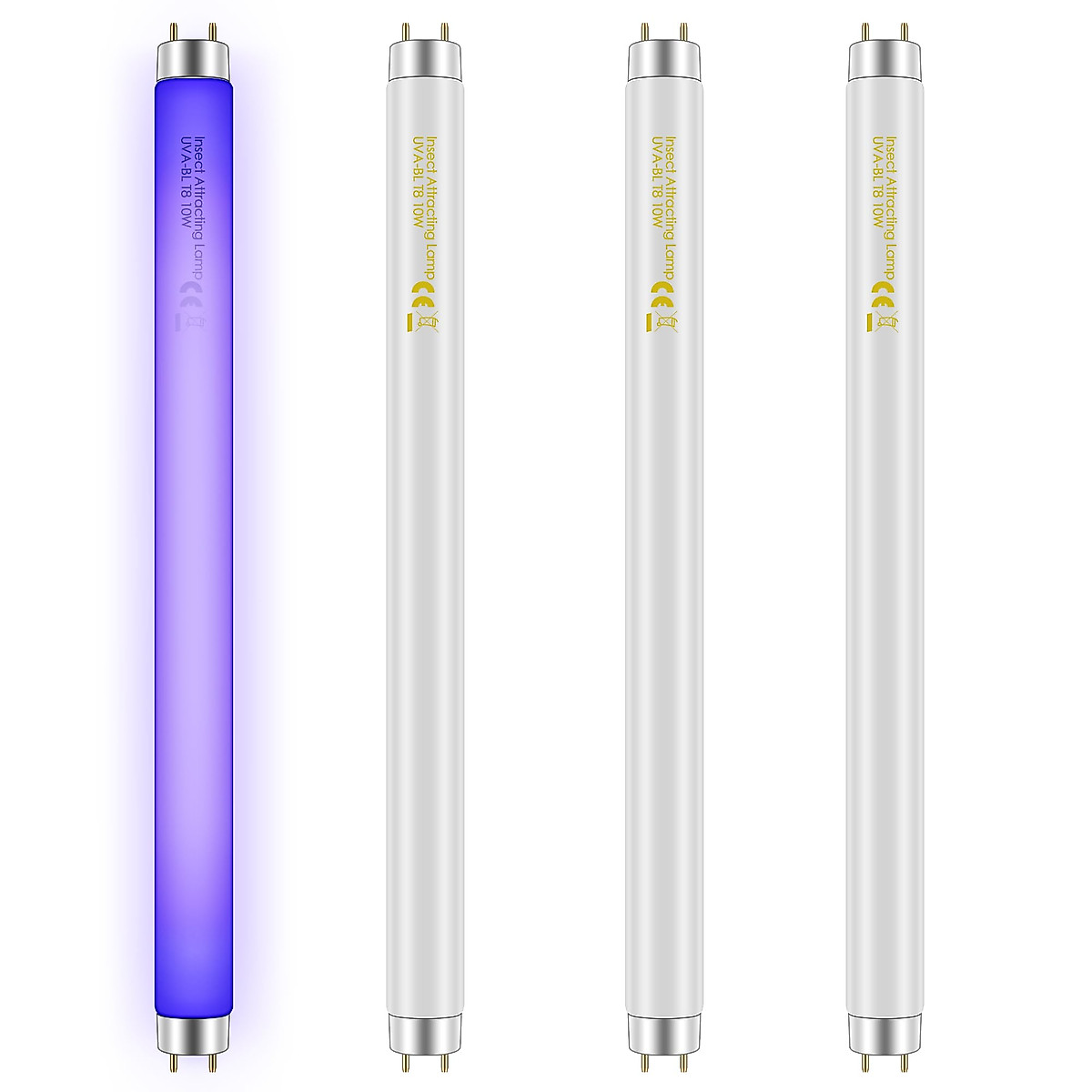 Qualirey 4 Pack Bug Zapper Replacement Light Bulbs 10W for 20W Indoor Bug Zapper, BL T8 F10W 13Inch Light Tube Compatible with Aspectek, Liba, Micnaron, Lulu Home and Other 20W Mosquito Zapper Lamp