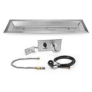 Stanbroil 48 x 6 inch Linear Drop-in Fire Pit Pan with Spark Ignition Kit Propane Gas Version, Rated for up to 90,000 BTU’s