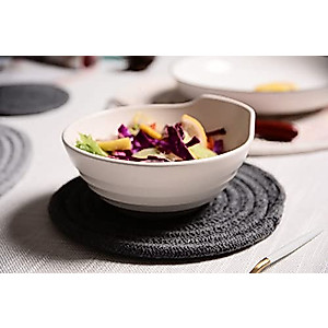 Larpur Trivet Set Pot Holders, 7” Cotton Thread Weave Hot Mats Set of 2 Coasters Hot Pad for Cooking and Baking, Kitchen (Grey-2 Pcs)