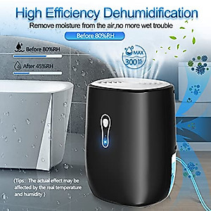 Dehumidifiers for Home,Posdry 27 OZ(800ml) Small Auto Shut off Dehumidifiers with Drain Hose,Portable Ultra Quiet Mini Dehumidifiers for Basement,Bathroom, Bedroom, Garage, RV(260Sq.Ft)
