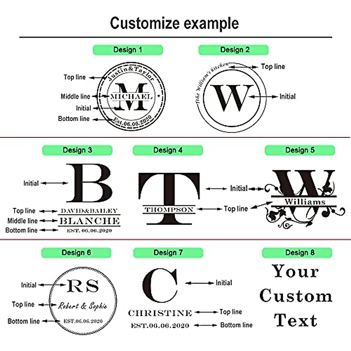 Mojia Personalized Bamboo Serving Trays and Platters, Custom Engraved Decorative Food Platters, Drinks Serving Trays (Rounded Rectangle)