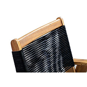 Patio Sense 63369 Kingsmen Armchair Natural Finish Midcentury Modern Wooden Sofa Chair Living Room Bedroom Patio Poolside Study Room Garden Indoor & Outdoors Heavy Duty Wood Construction