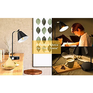 Bedside Desk Lamps for Bedroom - Grey Smoked Glass Shade Table Lamp with USB C Port, Fully Dimmable Small Lamps with USB Port and Outlet, Reading Nightstand Lamps for Office Living Room