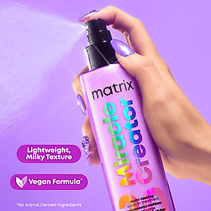 Matrix Miracle Creator Leave-In Conditioner Spray | Heat Protectant, Anti-Frizz, Moisturizing & Detangling | For Damaged Hair | For All Hair Types | Sulfate Free
