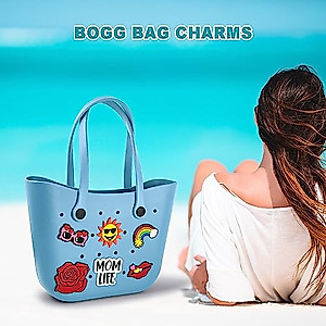 Qujior 6 Pack Bogg Bag Charms - 3" Decorative Bogg Charms - Beach Tote Bag Accessories for Bogg Bag, Simply Southern