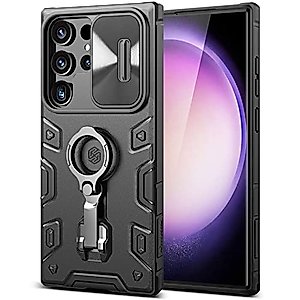 Nillkin for Samsung Galaxy S23 Ultra Case with Slide Camera Cover & Upgraded Kickstand, Mil-Grade Shockproof S23 Ultra Phone Case for Galaxy S23 Ultra Cases 6.8 Inch Black