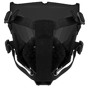 Anyoupin Cyberpunk Airsoft Mask, Tactical Commander Cosplay Protective Mask Anti-Fog Breathable for Movie Props Halloween Party and Other Outdoor Activities
