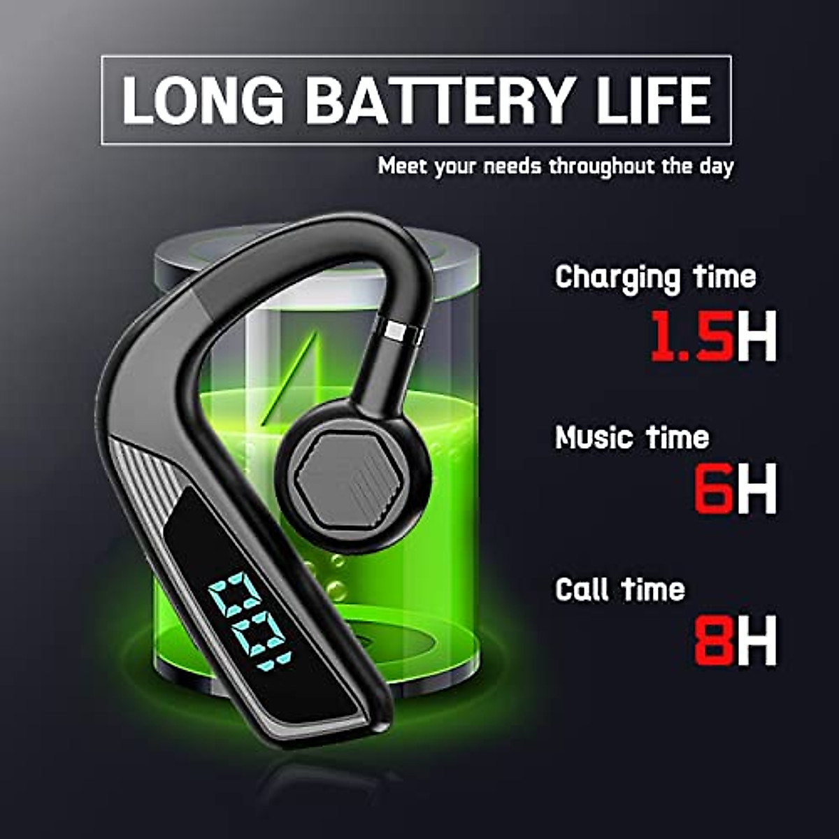 ESSONIO Bone Conduction Headphone Bluetooth Headphones Wireless Headphones with Microphone Noise Cancelling Headphones Headset for Cell Phone