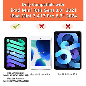iCoverCase Compatible with iPad Mini 7/6 Clear Case, Transparent Soft TPU Flexible Case 8.3" for Mini 7th (2024) / Mini 6th (2021) Generation (Clear)