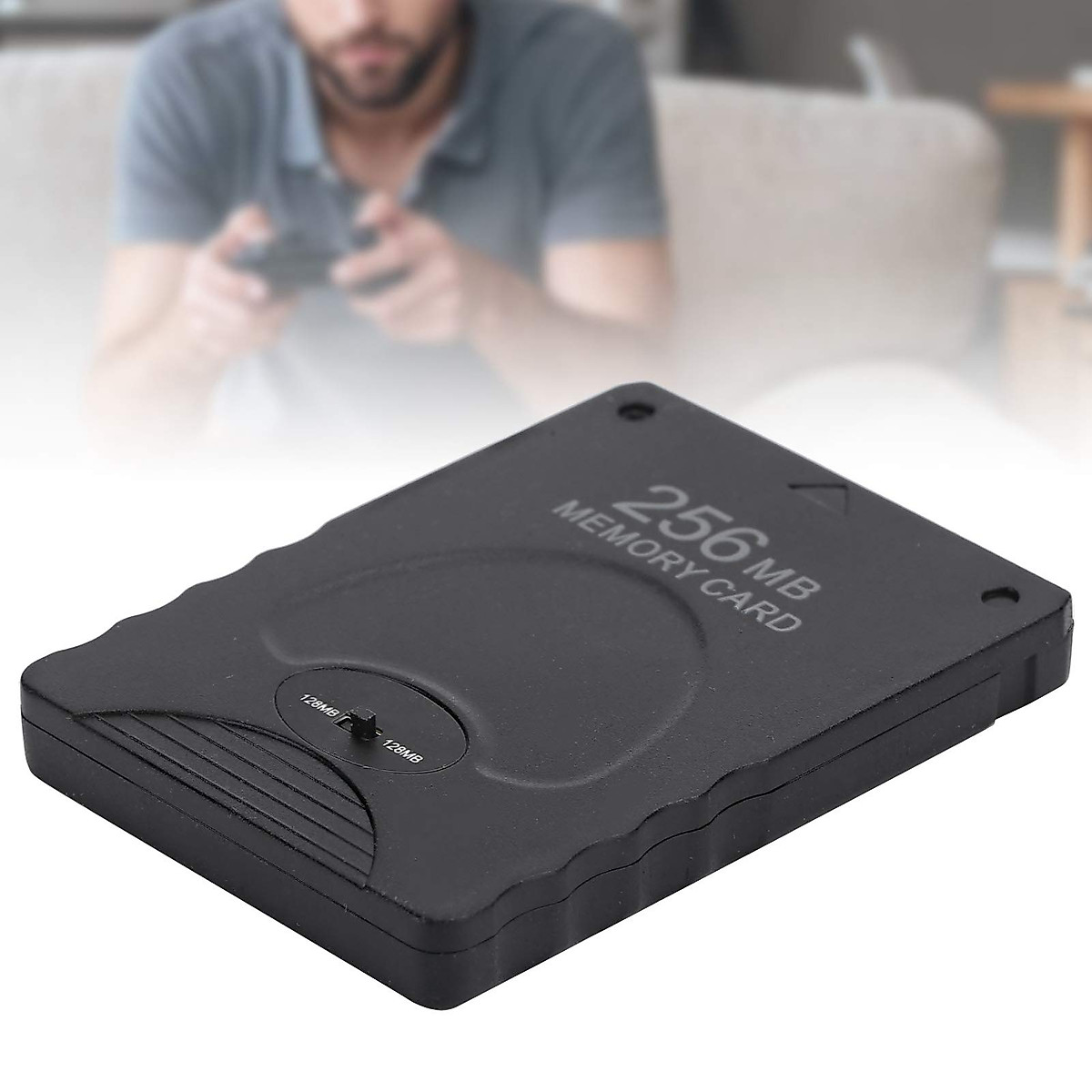 Playstation 2 Memory Card, Compatible with All Ps2 Models Light Game Memory Card Portable Game Memory Card 256MB Accessory for PS2 Playstation 2 Game Data Console (Black)