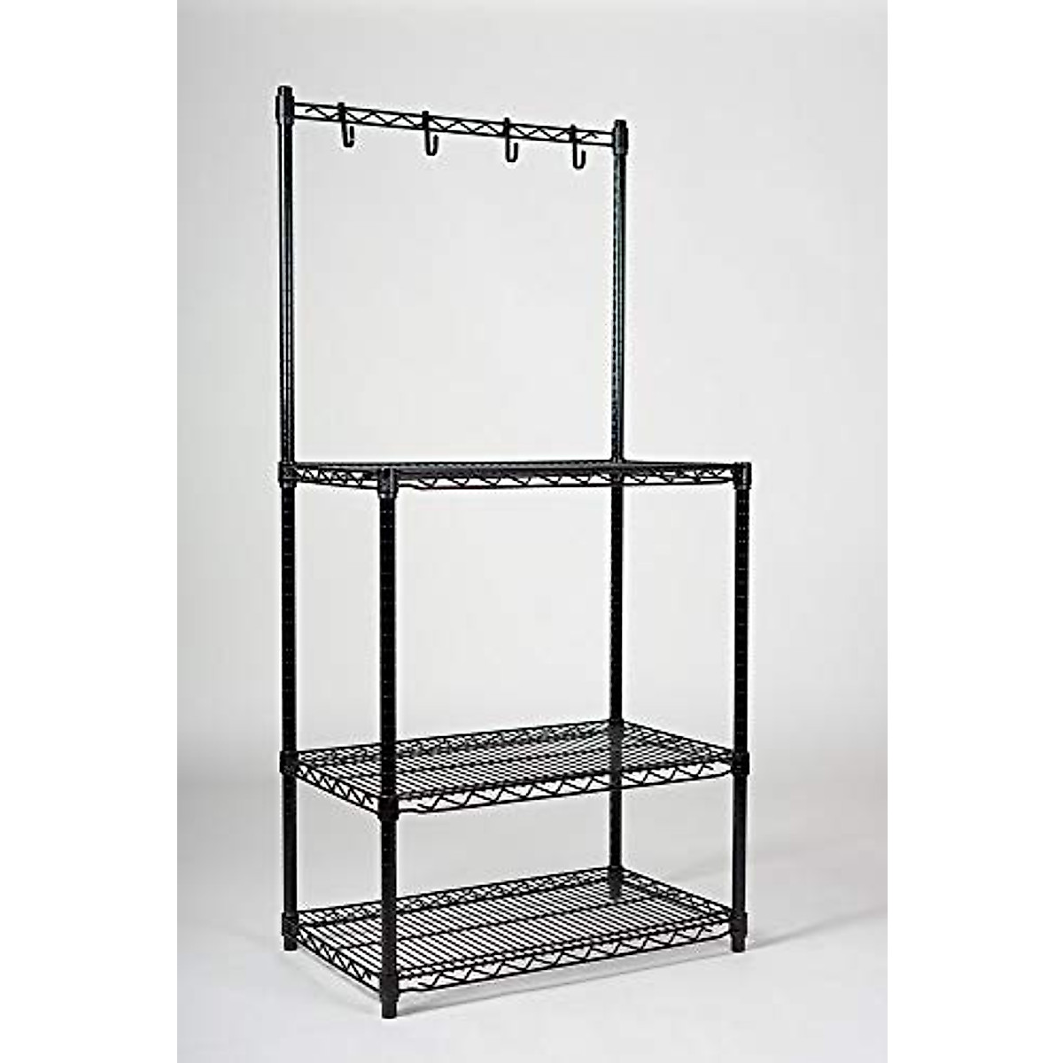 Omega 21" Deep x 36" Wide x 74" High Classic Black Bakers Rack